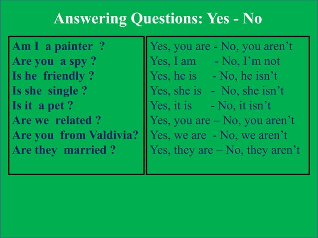 Lesson 7 interrogative negative to be yes-no answers | PDF
