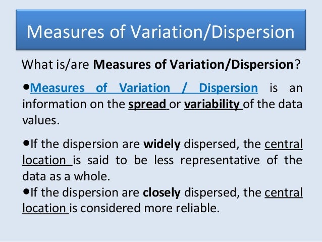 Lesson 7 measures of dispersion part 1