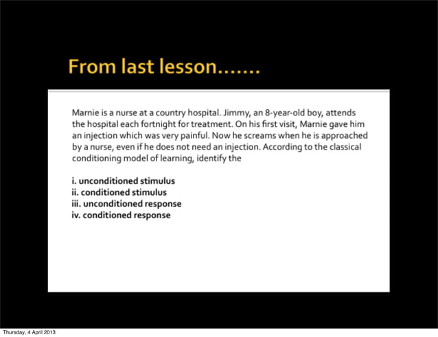 Lesson 7 operant conditioning 2013 | PDF