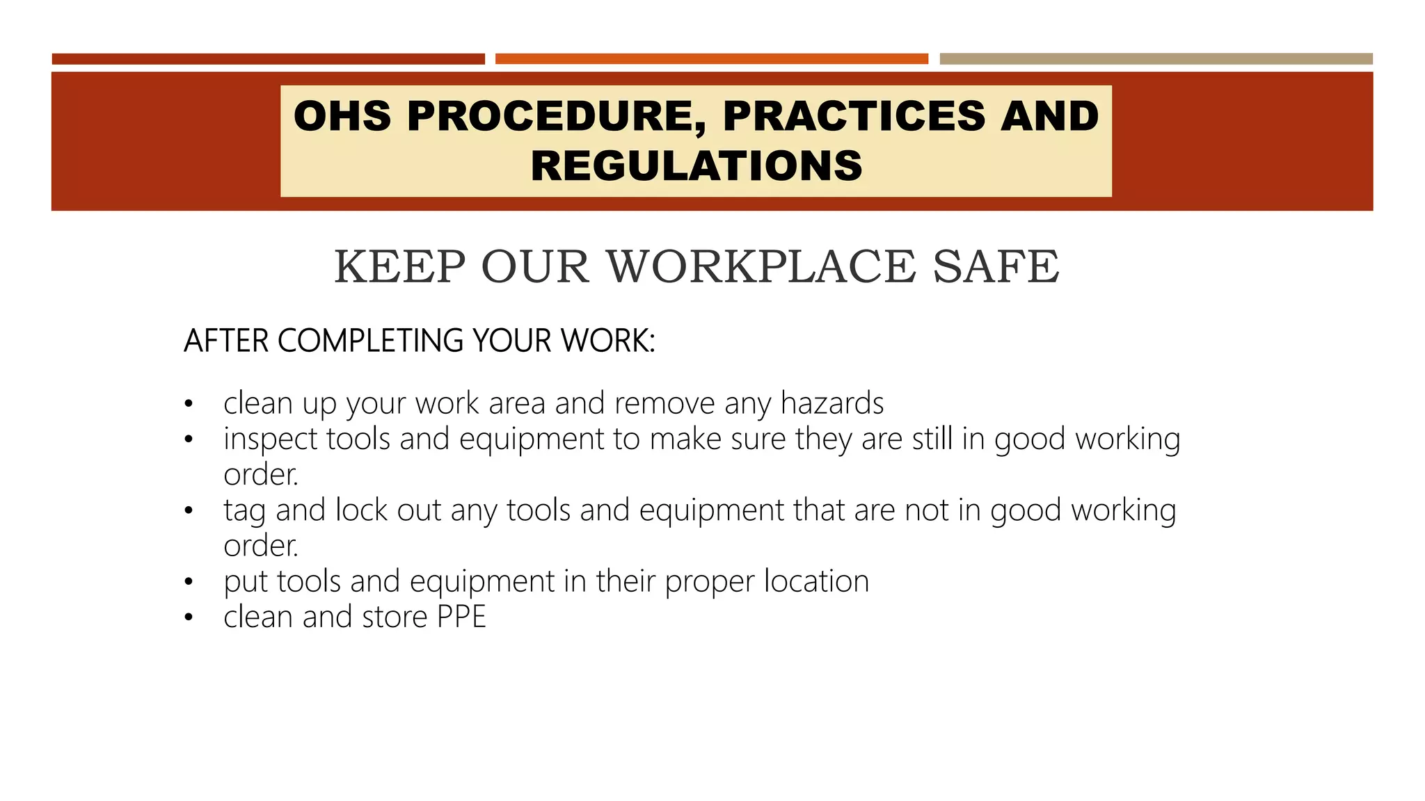 Lesson 7_Practice Occupational Health and Safety Procedures (LO3) | PPTX