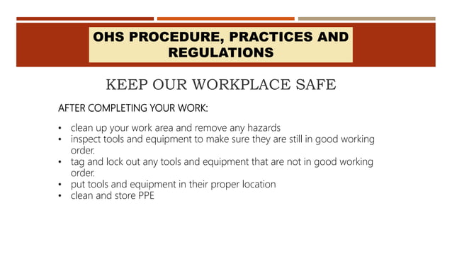 Lesson 7_Practice Occupational Health and Safety Procedures (LO3) | PPTX