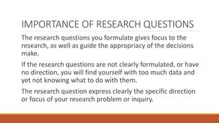 Lesson 7 stating research questions | PPTX