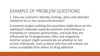 Lesson 7 stating research questions | PPTX