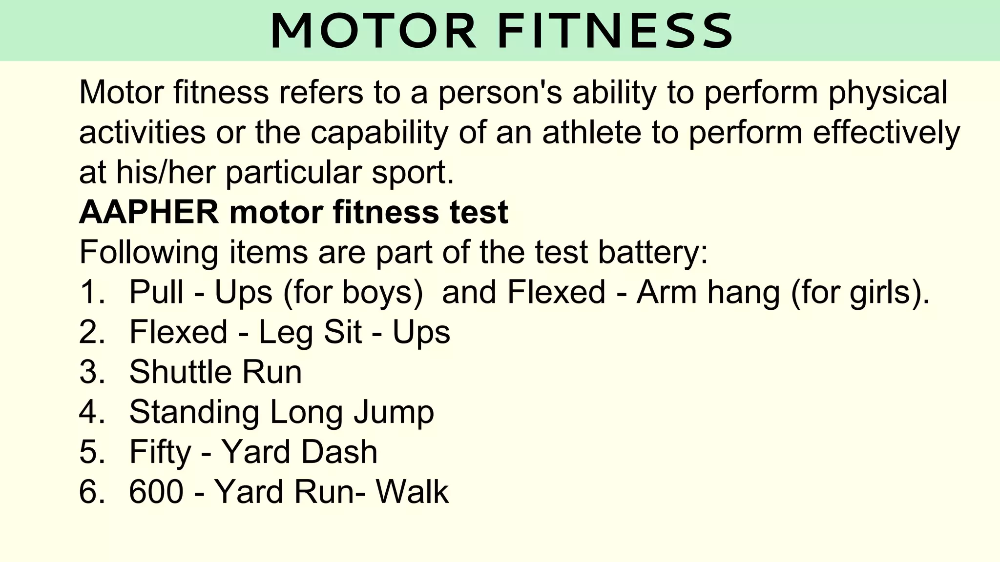 Test and Measurement in Sports | PPTX