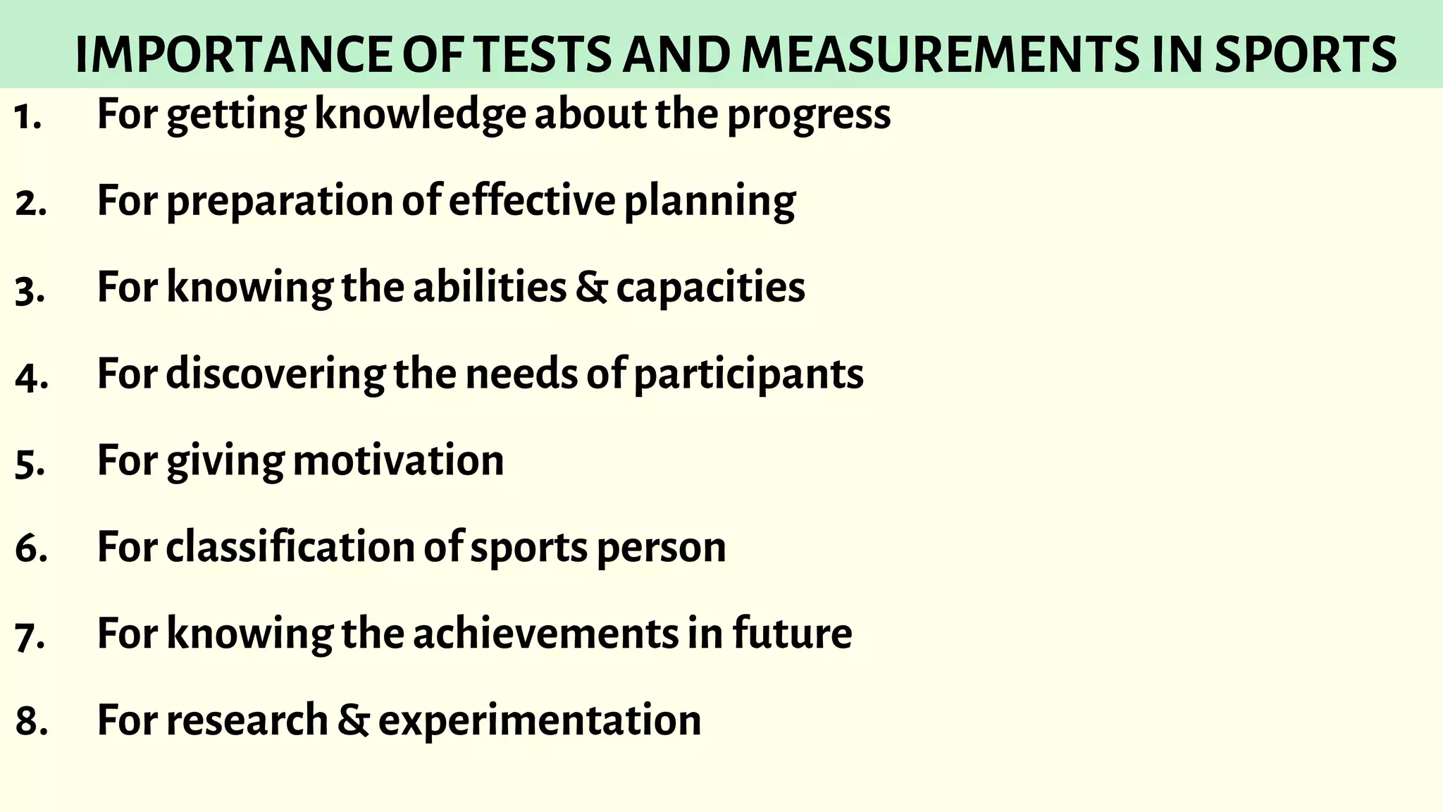 Test and Measurement in Sports | PPTX