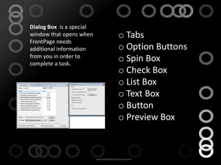 Working with dialog box and working with web page | PPTX