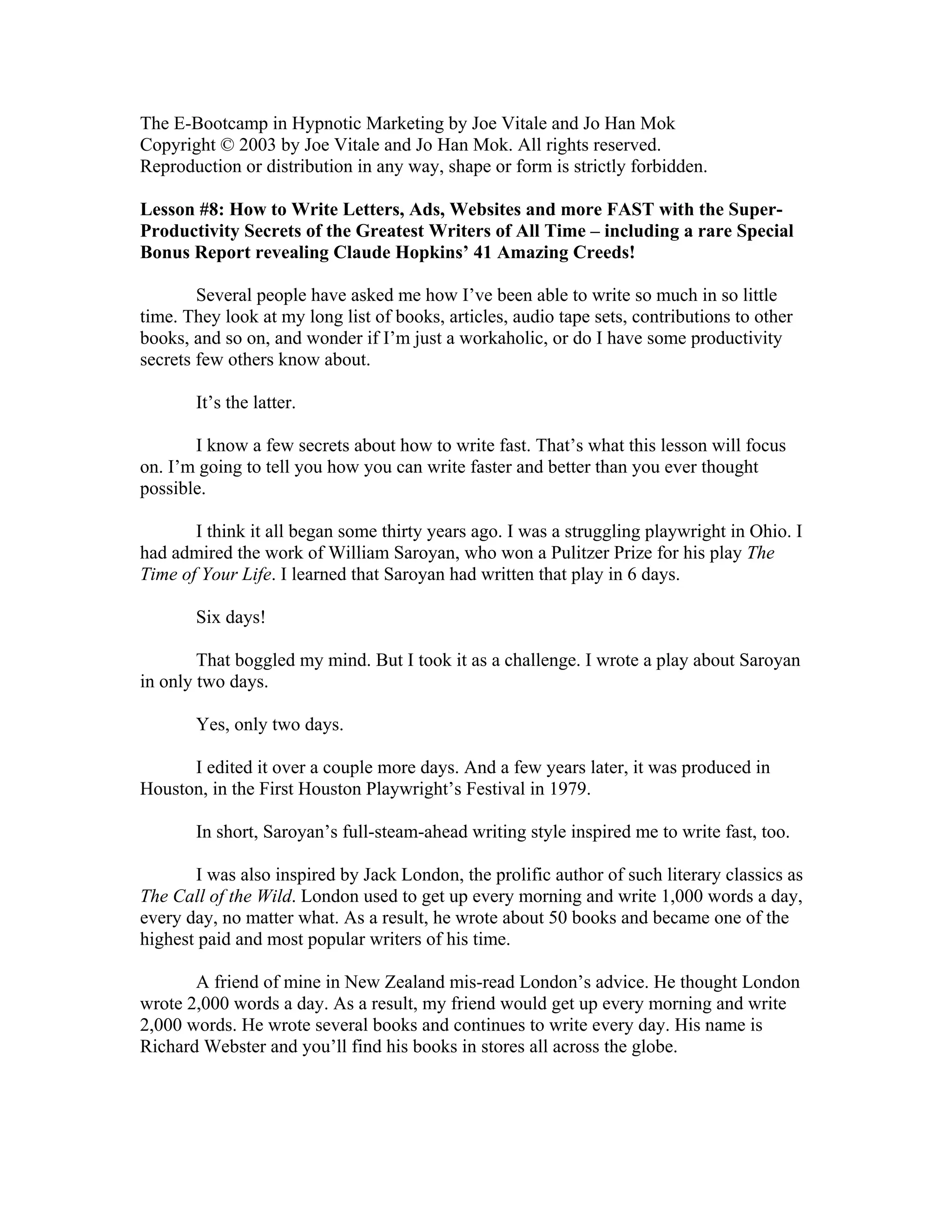 Joe Vitale - Lesson8 | PDF