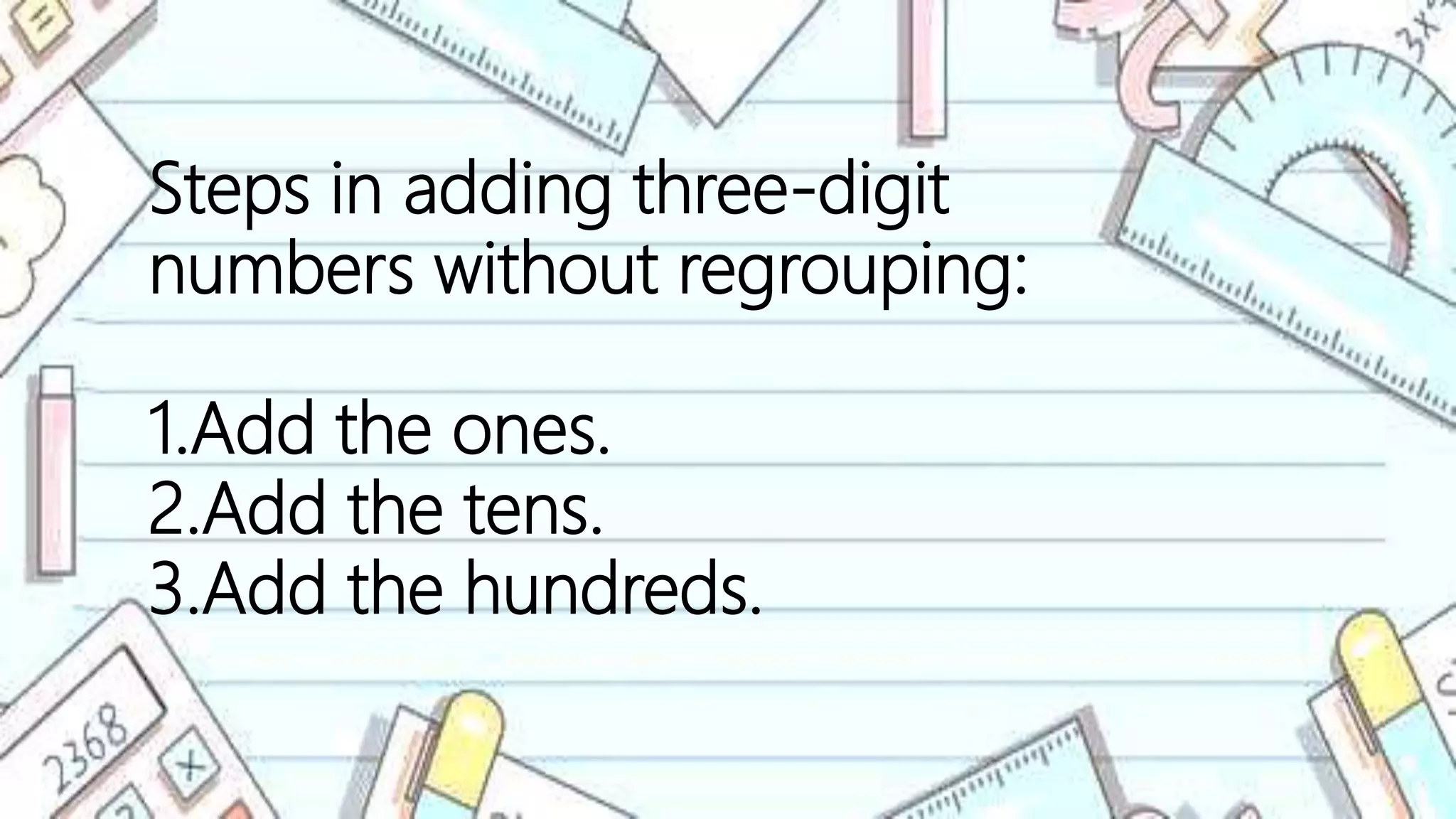 Adding without Regrouping | PPTX