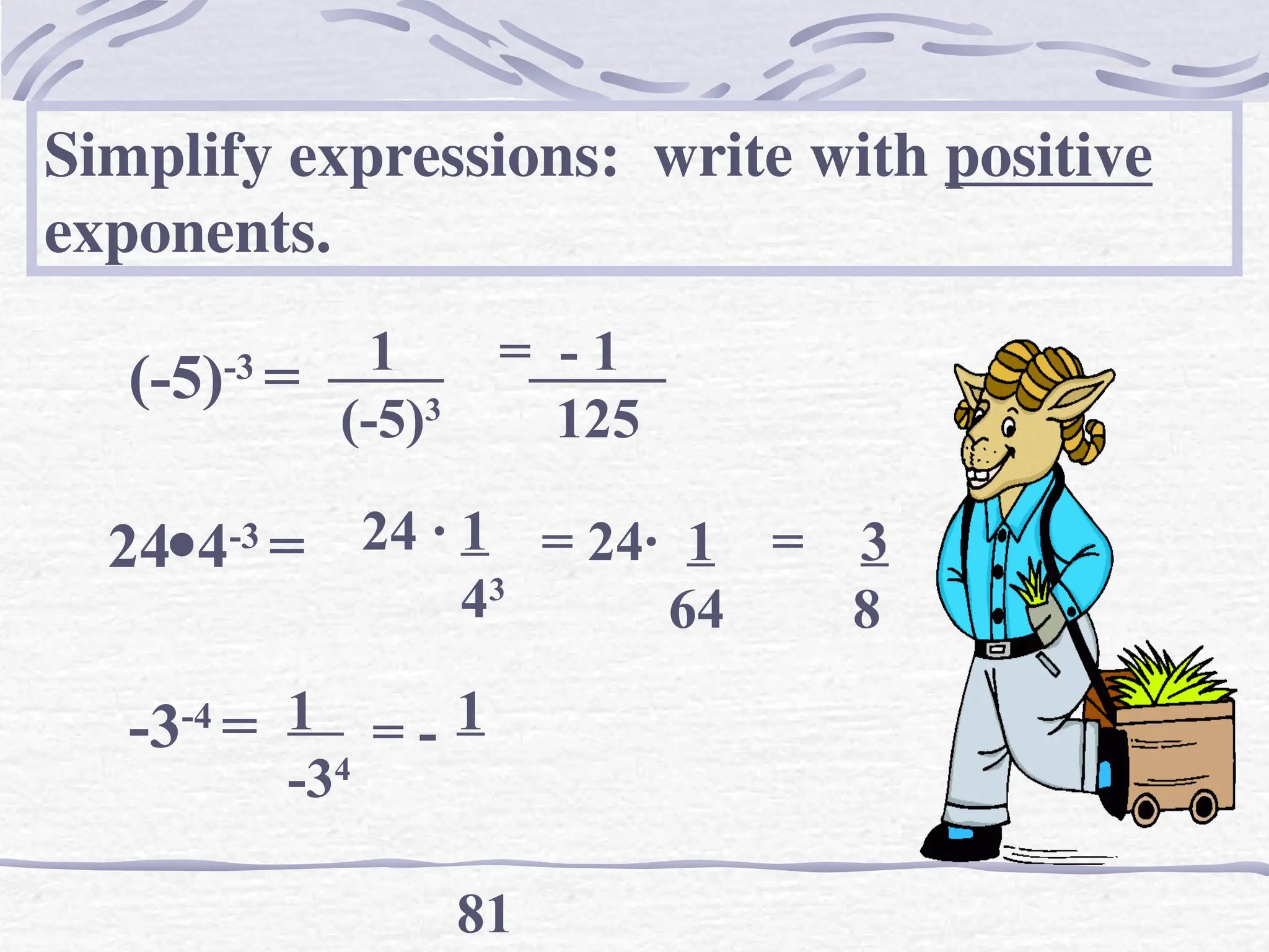 Lesson 8.2 - Negative and Zero Exponents.ppt | Physics | Science