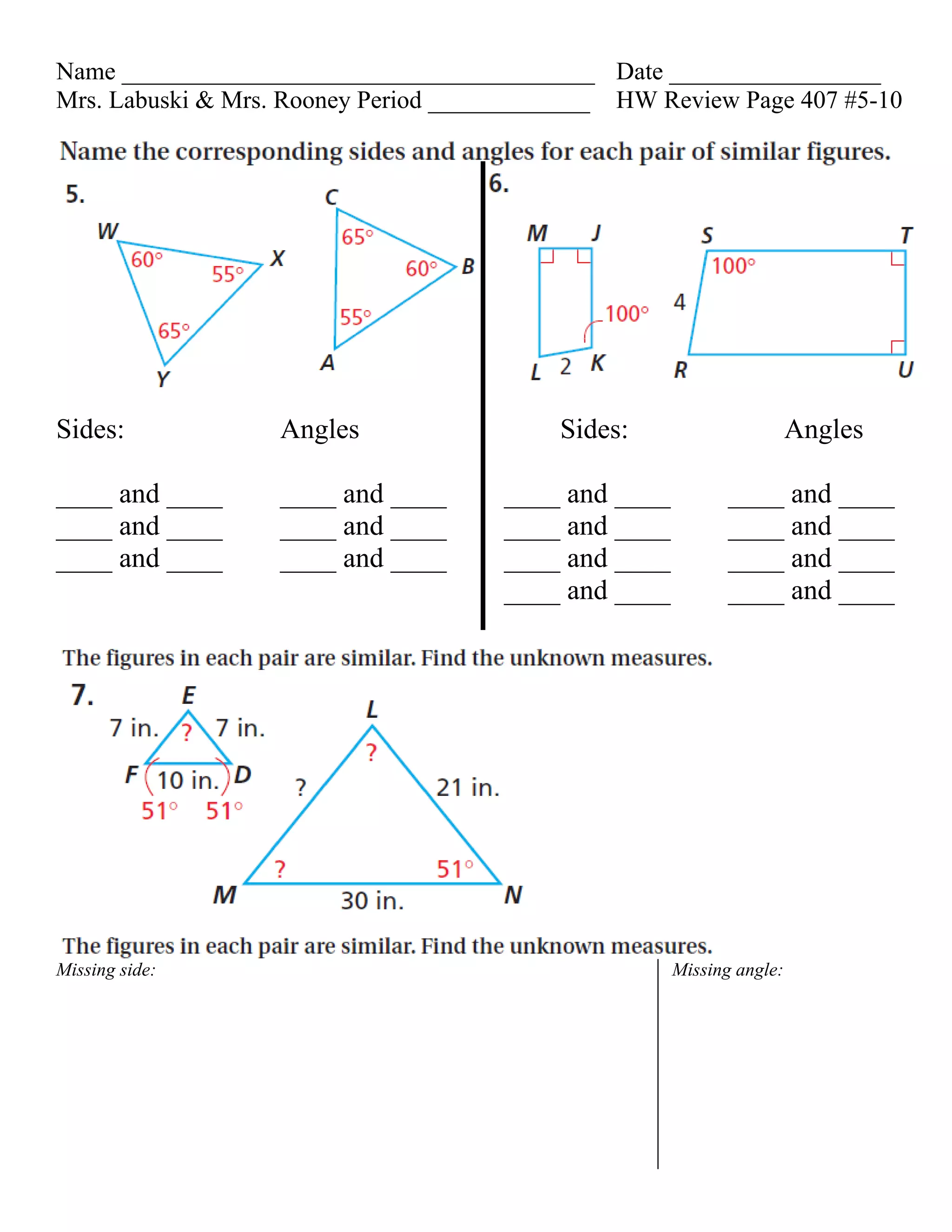 Lesson 8 4 similar figures hw review | DOC