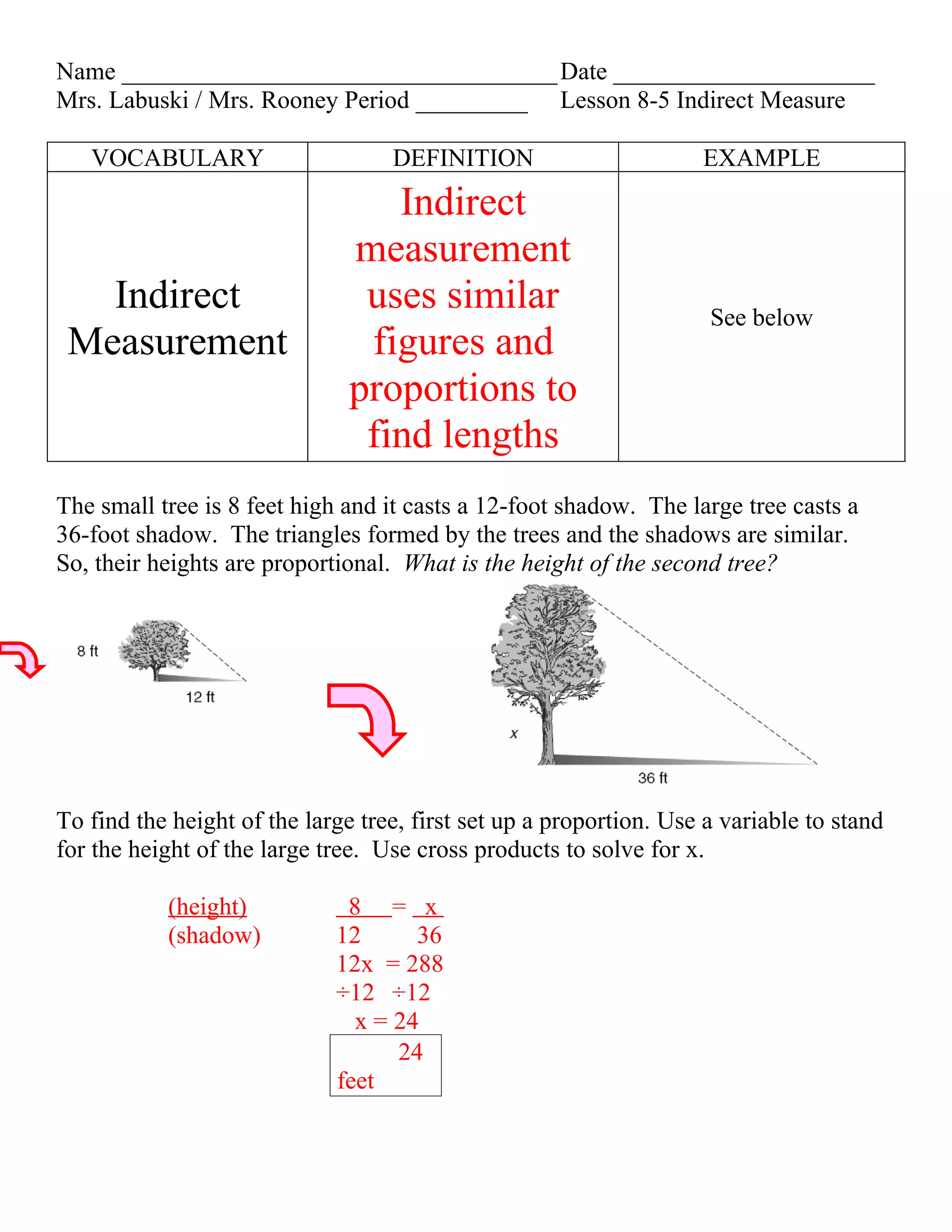 Lesson 8 5 indrect measure | DOC