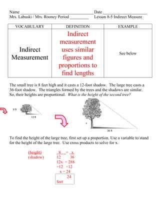 Lesson 8 5 indrect measure | DOC