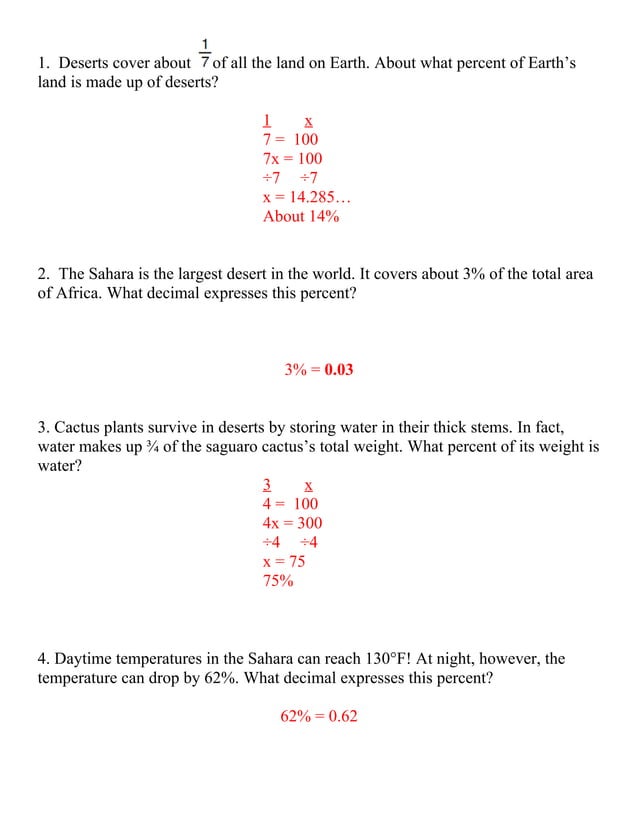 Lesson 8 8 precents, fractions, decimals | DOC