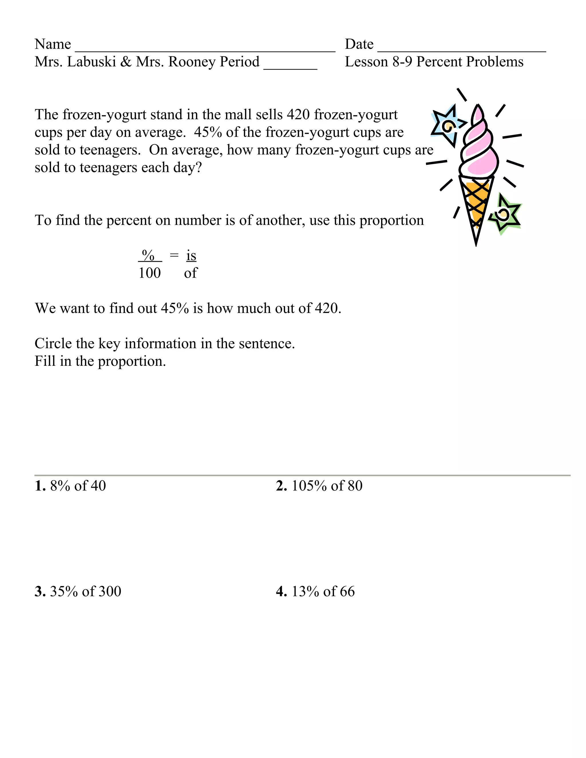 Lesson 8 9 percent problems | DOC