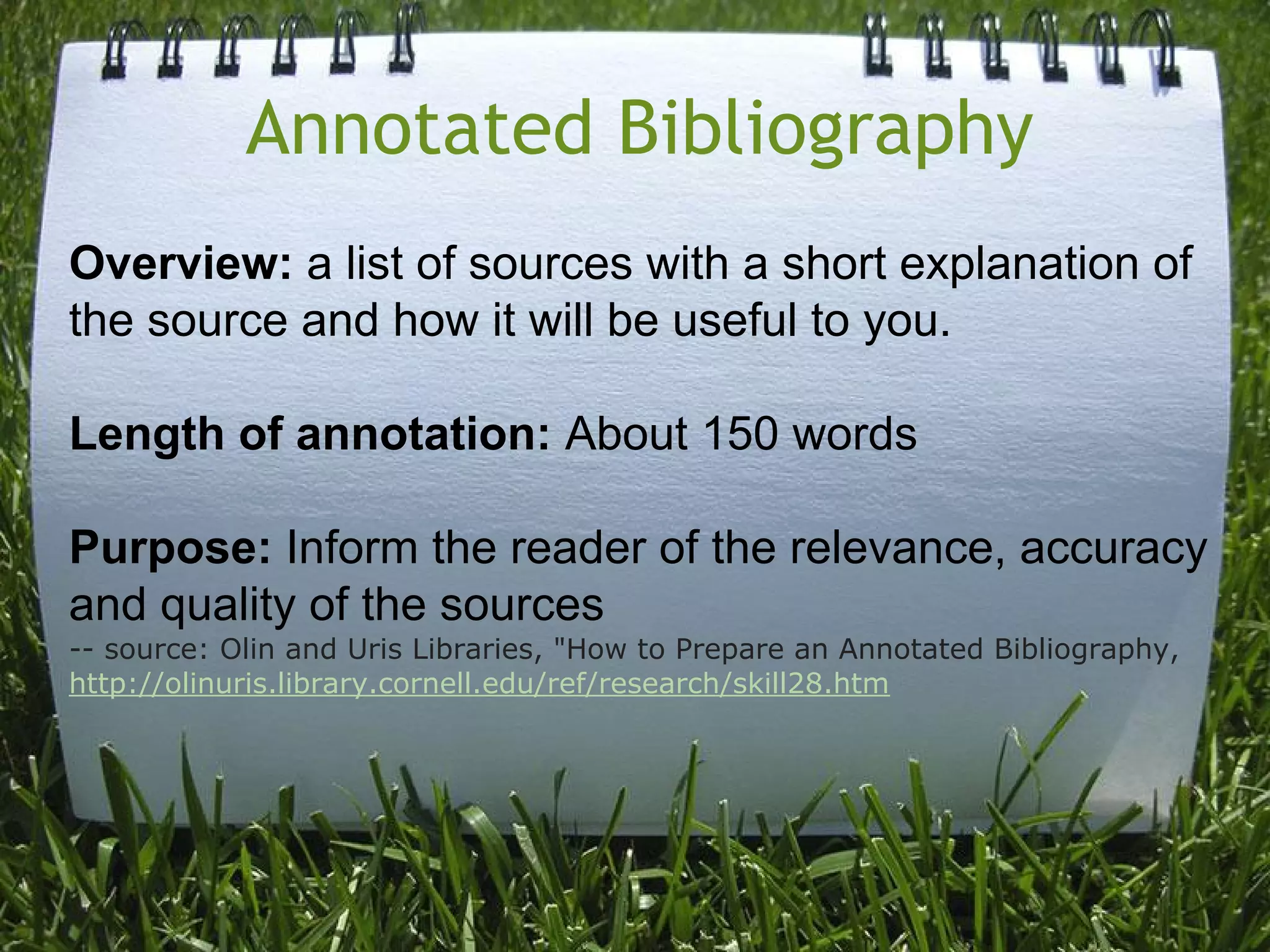 Lesson 8 - annotated bibliographies | PPT