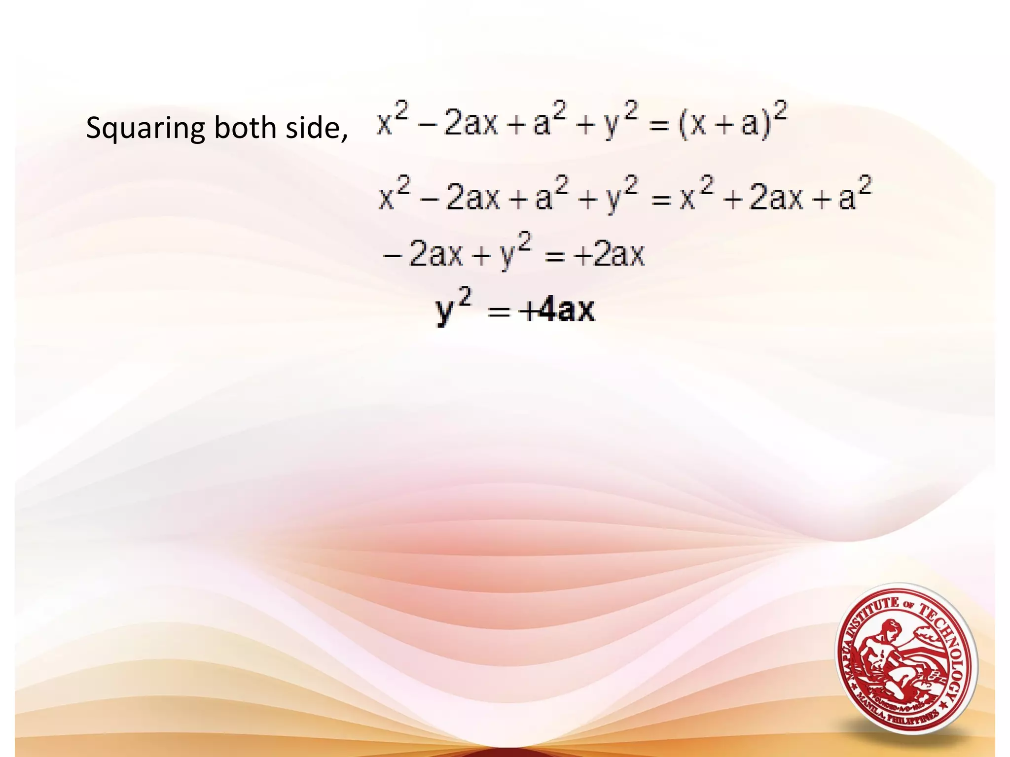 Lesson 8 conic sections - parabola | PPT