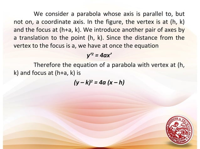 Lesson 8 conic sections - parabola | PPT