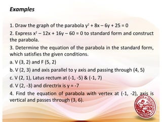 Lesson 8 conic sections - parabola | PPT