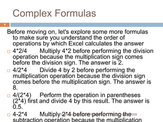 Lesson 8 Creating Complex Formulas | PPTX