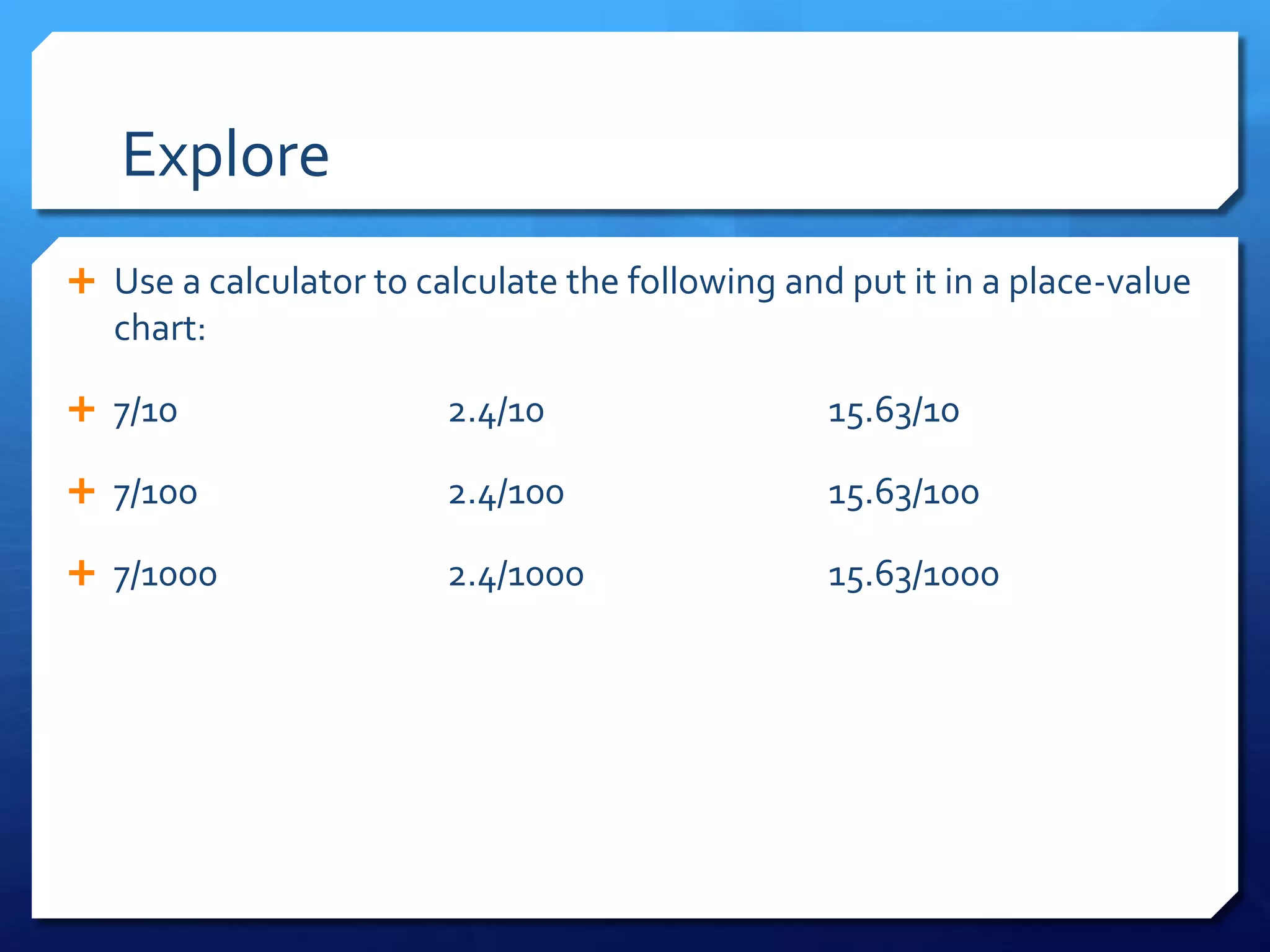 Lesson 8 dividing decimals by 10, 100, 1000, 10 000 | PPTX