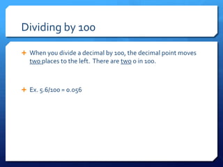 Lesson 8 dividing decimals by 10, 100, 1000, 10 000 | PPTX
