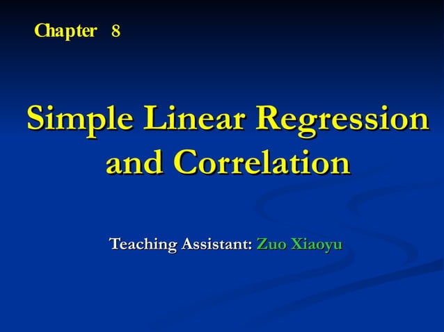 Lesson 8 Linear Correlation And Regression | PPT