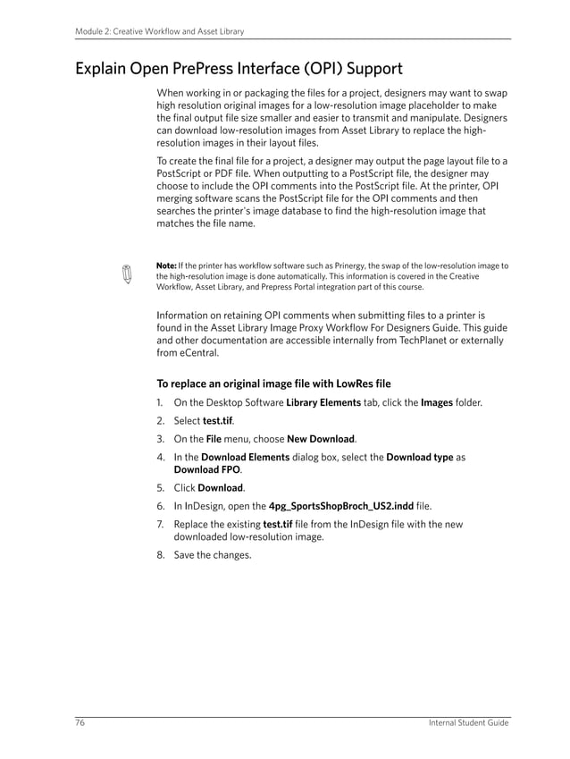 Lesson 8 - Move Approved Elements To Insite Asset Library | PDF