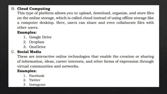 LESSON 8 - ONLINE CREATION TOOLS , PLATFORMS AND APPLICATIONS FOR ICT ...
