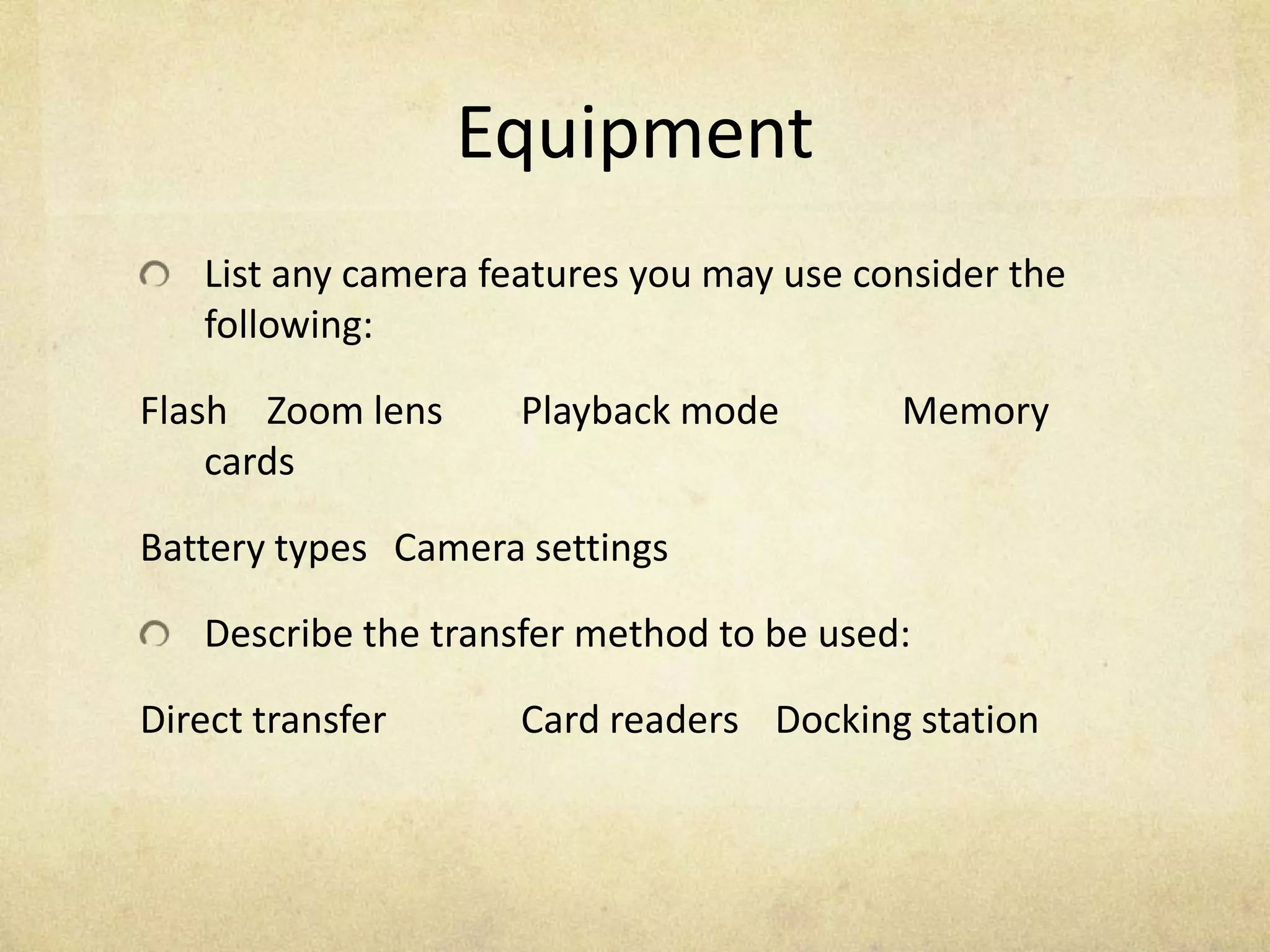 Lesson 8 settings and transfer | PPTX | Cameras and Camcorders ...