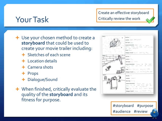 Unit 201 - Lesson 8 - Make a Storyboard | PPTX | Video Production ...