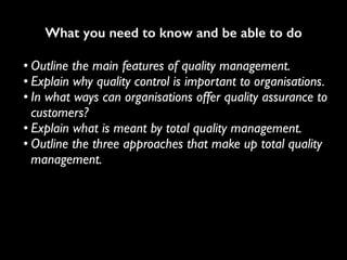 Lesson 8 the management of quality | PDF | Business Operations | Business