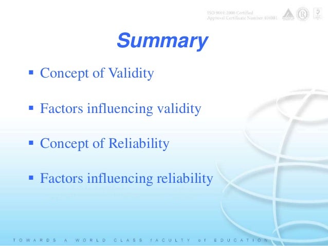 Importance of validity and reliability in assessment - jolorio