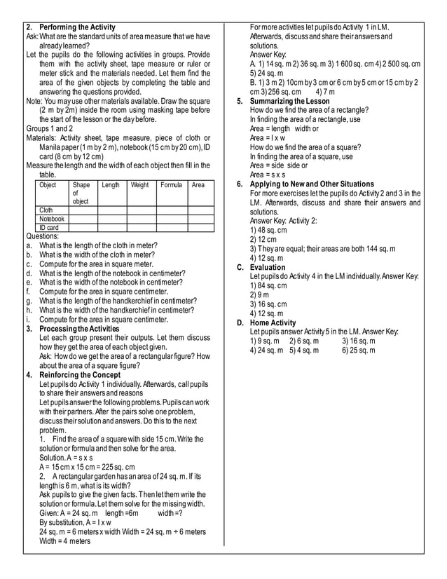 Lesson 80 area of a rectangle and a square | DOCX