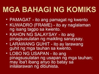 lesson 8 & 9 - tesktong biswal, bahagi ng komiks.ppt