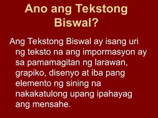 lesson 8 & 9 - tesktong biswal, bahagi ng komiks.ppt