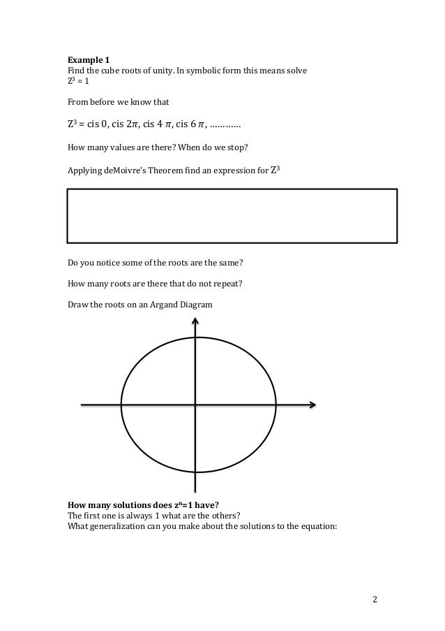Lesson 8a complex roots of unity