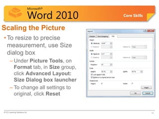 Size Dialog Box Launcher