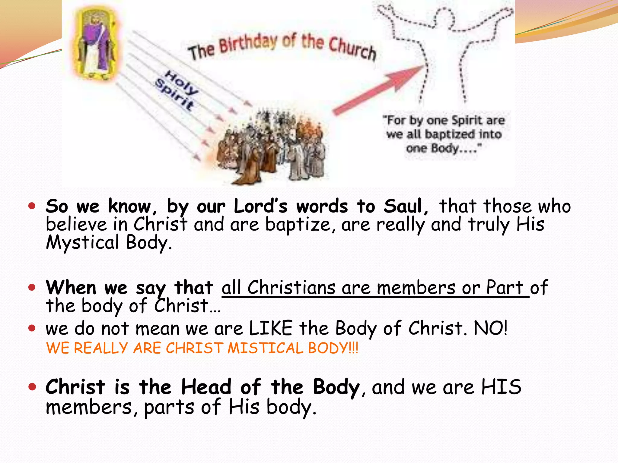 Lesson #8 church mystical body of christ