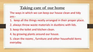 Class 1 Home Sweet Home | PPTX