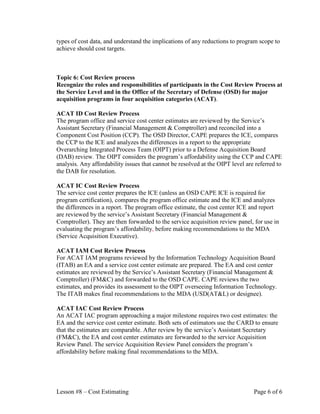 Acquisition Cost Estimating | PDF