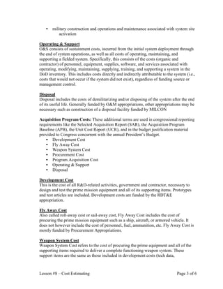 Acquisition Cost Estimating | PDF