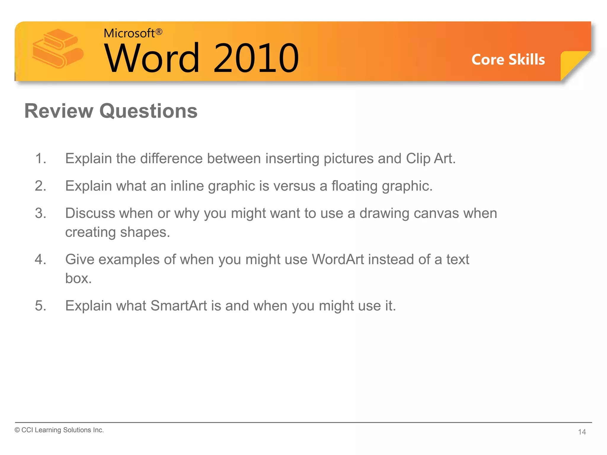 Word Lesson 8C Smartart & Screenshots | PPTX