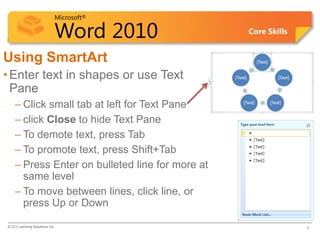Word Lesson 8C Smartart & Screenshots | PPT