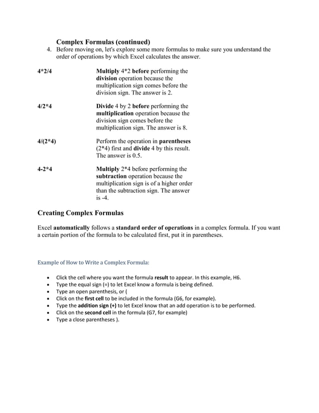 Lesson8 creating complex formulas | DOCX | Business Accounting ...