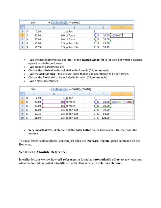 Lesson8 creating complex formulas | DOCX | Business Accounting ...