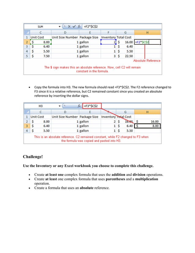 Lesson8 creating complex formulas | DOCX | Business Accounting ...