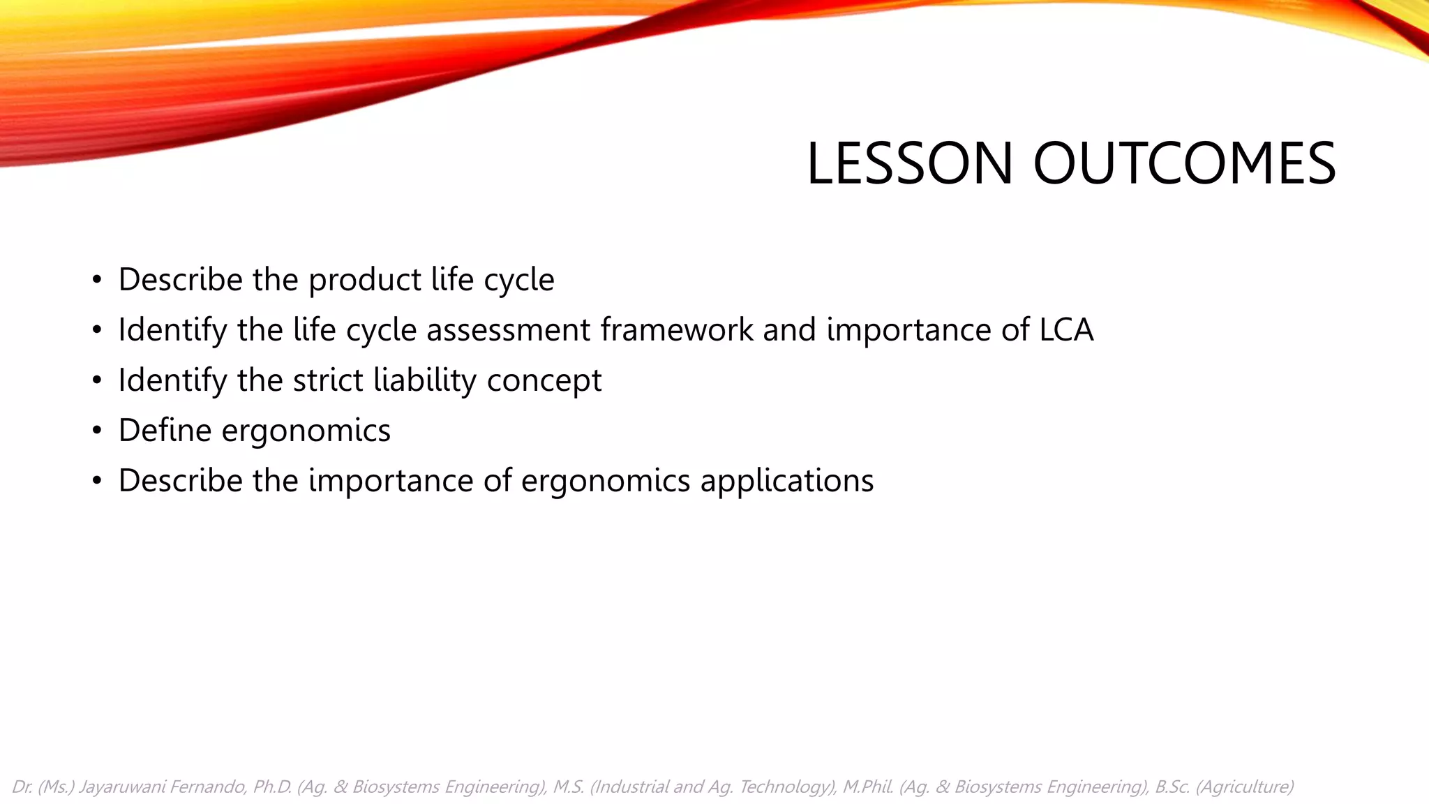 Product life cycle & Ergonomics | PPTX