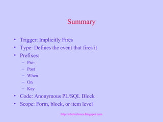 Oracle Forms Triggers | PPT