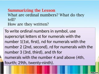 Lesson 8 Ordinal Numbers from 1st to 100th.pptx