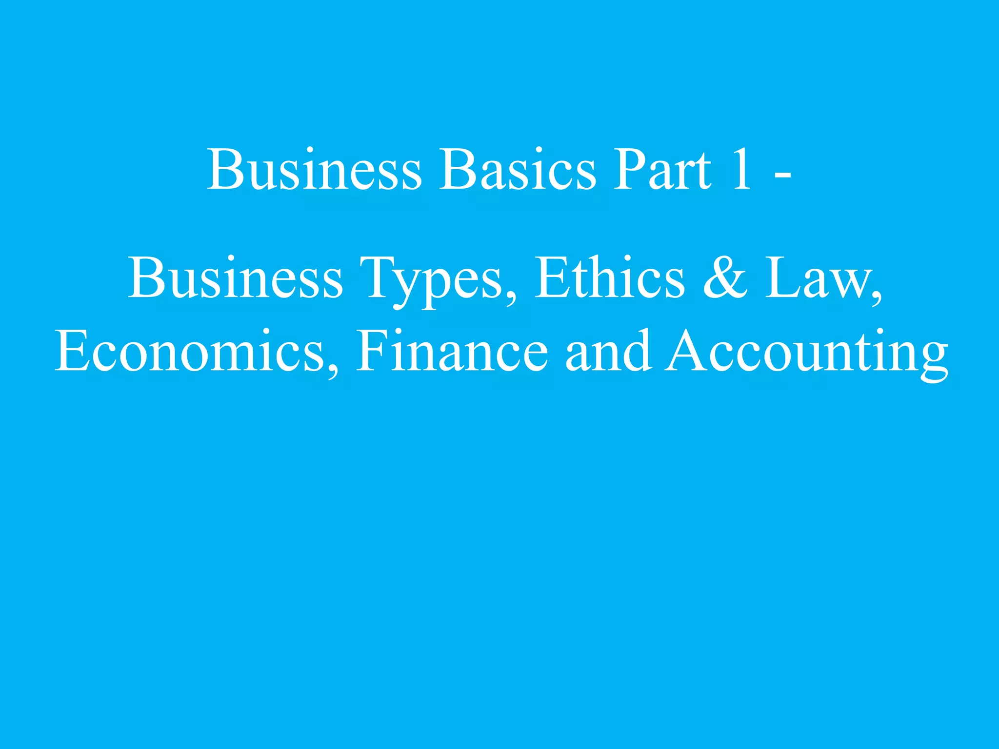 Financial Management Training Course - Lesson 8 - Business Basics Part ...